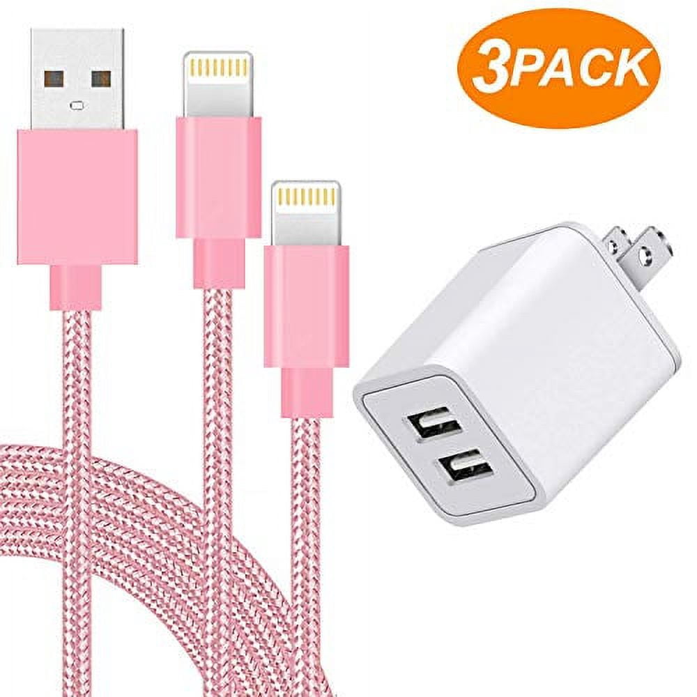 Charger, 2.4A Dual Port USB Wall Charger Fast Charging Portable Travel ...