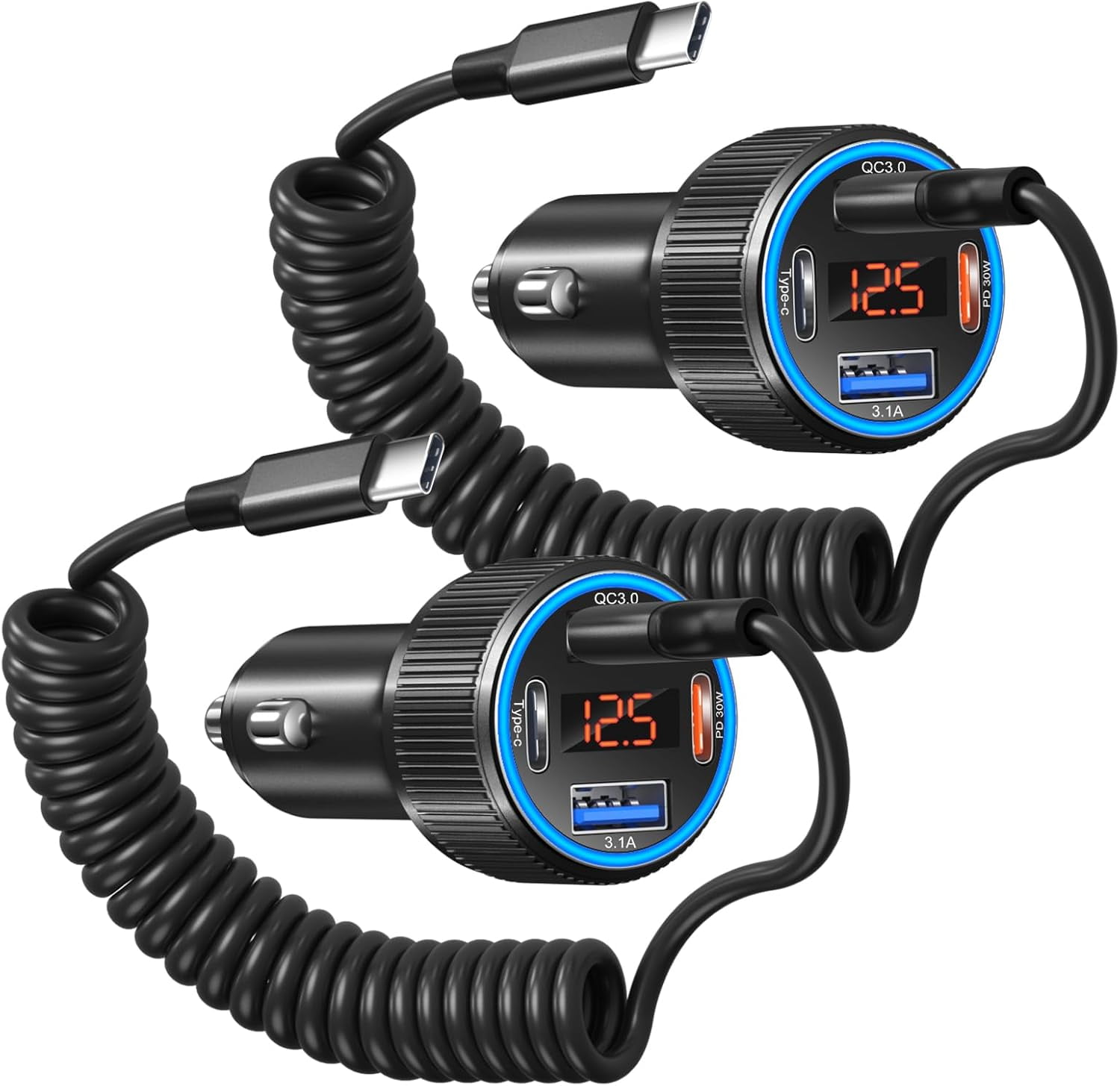 Charger with 4 Ports : Besgoods USB C car charger delivery 65W power ...