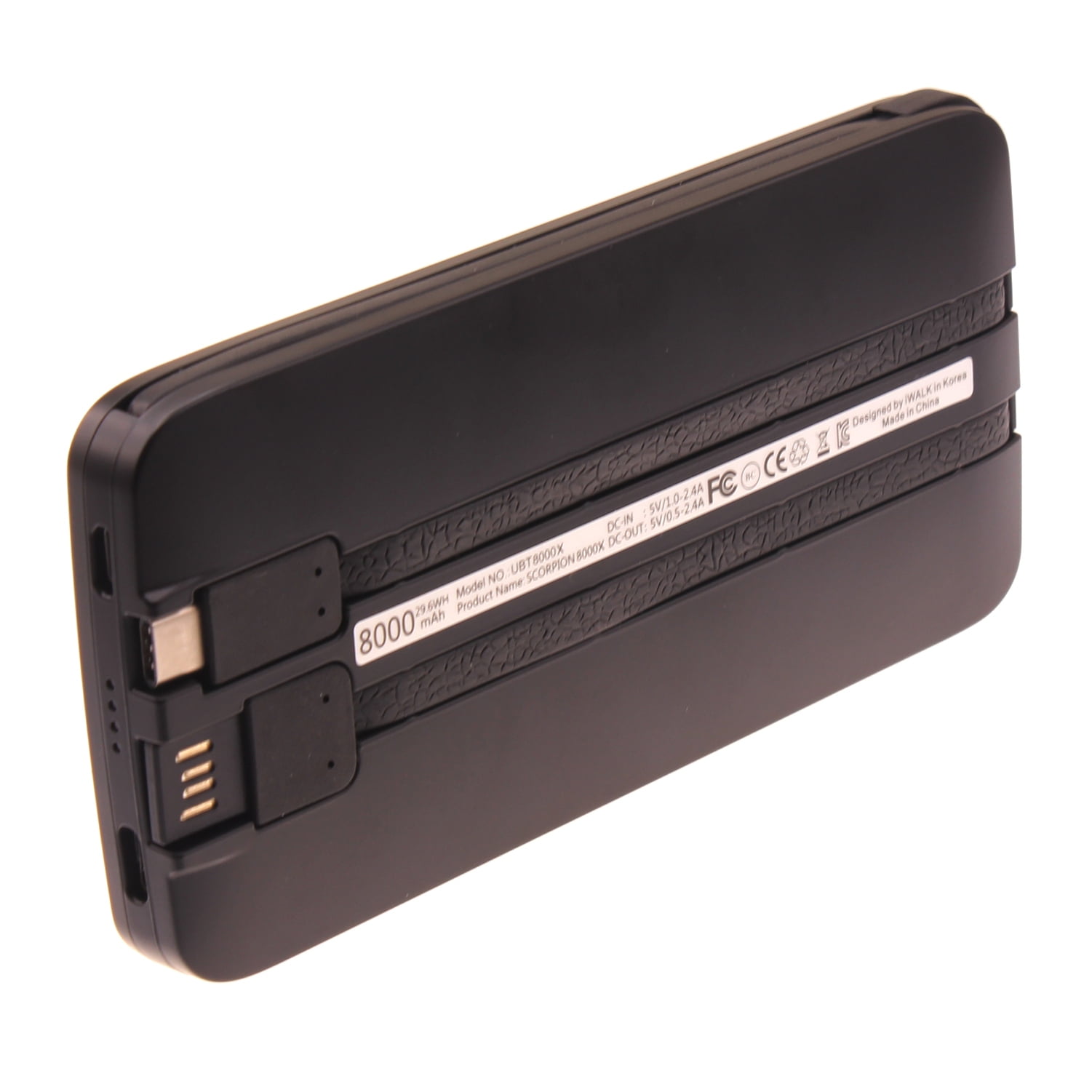 Slim 8000mAh Power Bank Charger with Built-In Cables for Galaxy Z Fold ...