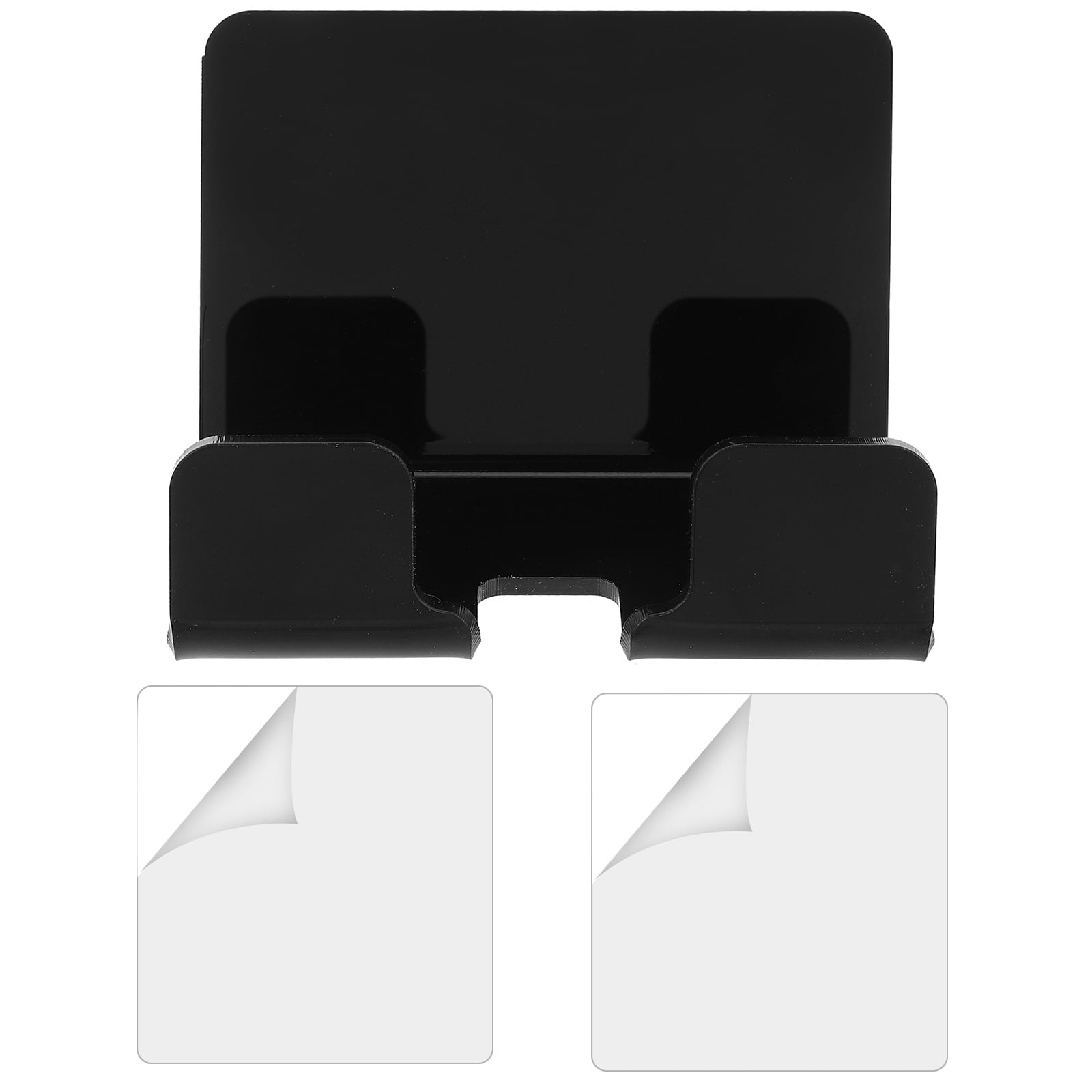 Black Adhesive Phone Holder for Decor Durable Acrylic Wall Bracket Fits ...