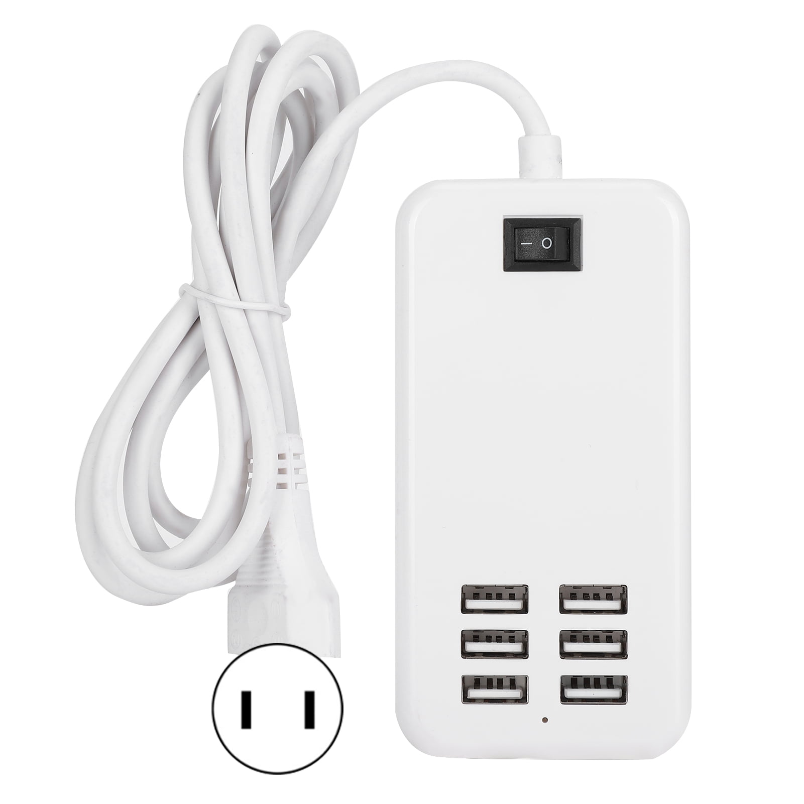 Charger Adapter 6 Port 30W USB Desktop Fast Charging Station Hub 100 ...