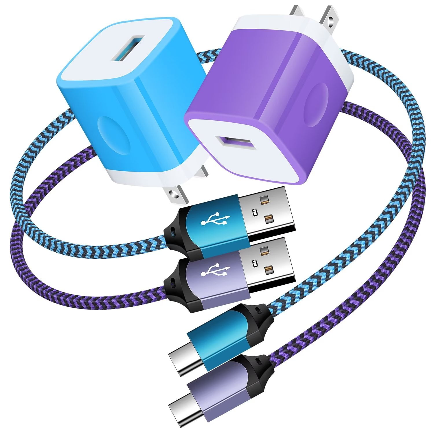 FiveBox High Speed USB-C Charger Block Kit with Android Cable, 2pcs ...