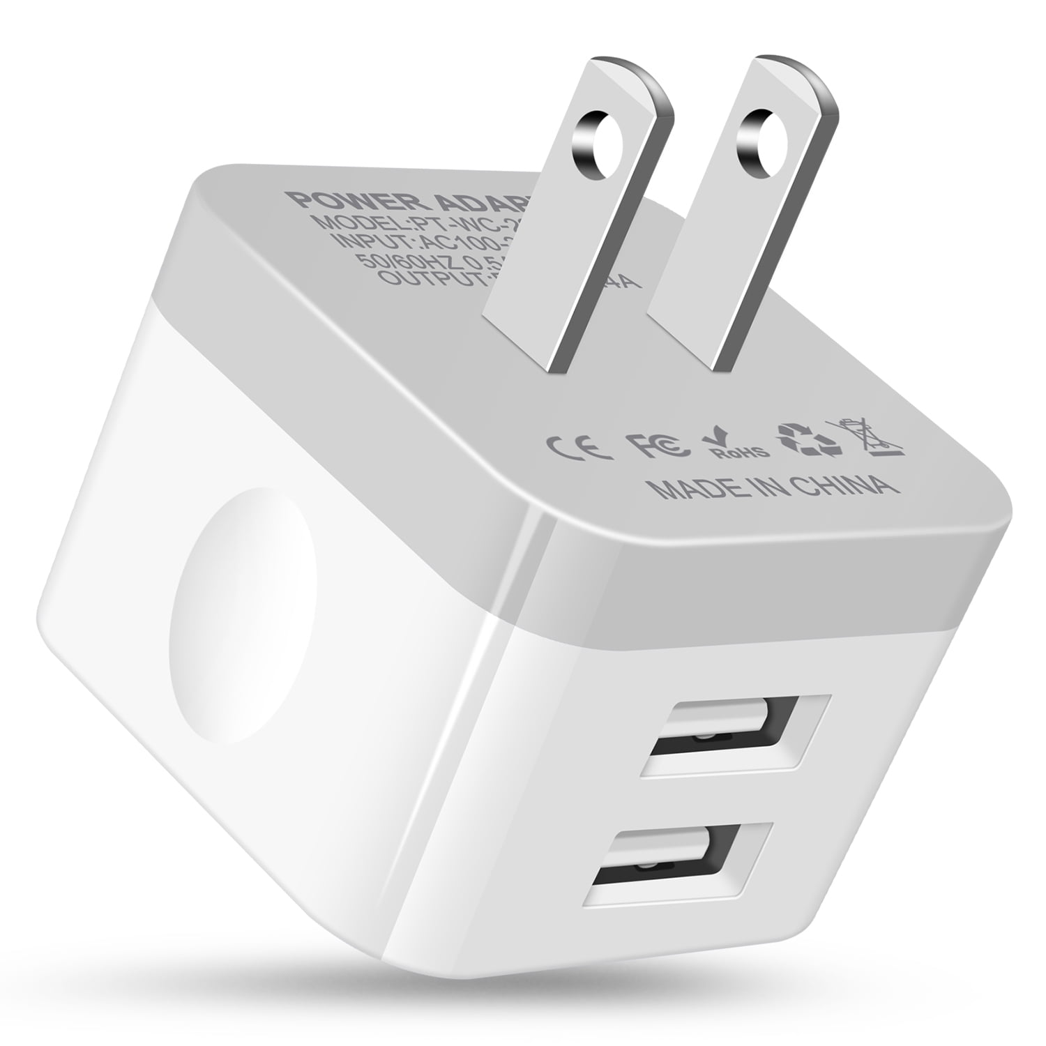 AILKIN Dual USB Wall Charger Adapter, 2.4A Fast Charging Station, Phone ...
