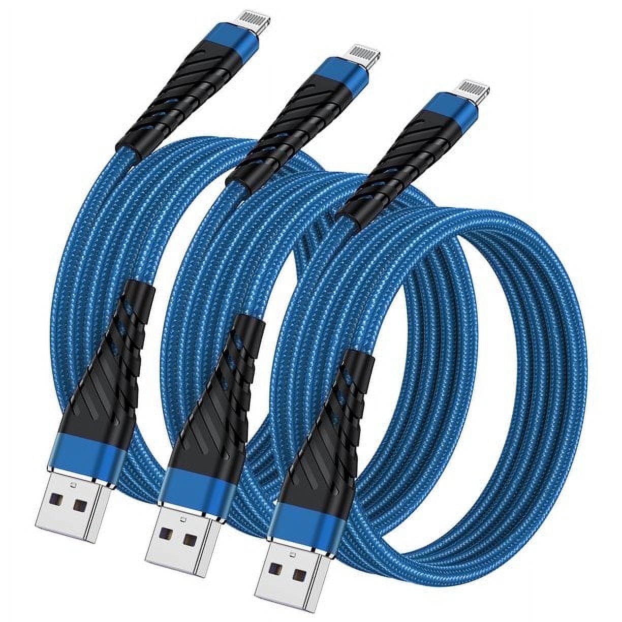 Cabepow iPhone Charging Cords, 3 Pack 10FT Long Braided Nylon Lightning ...