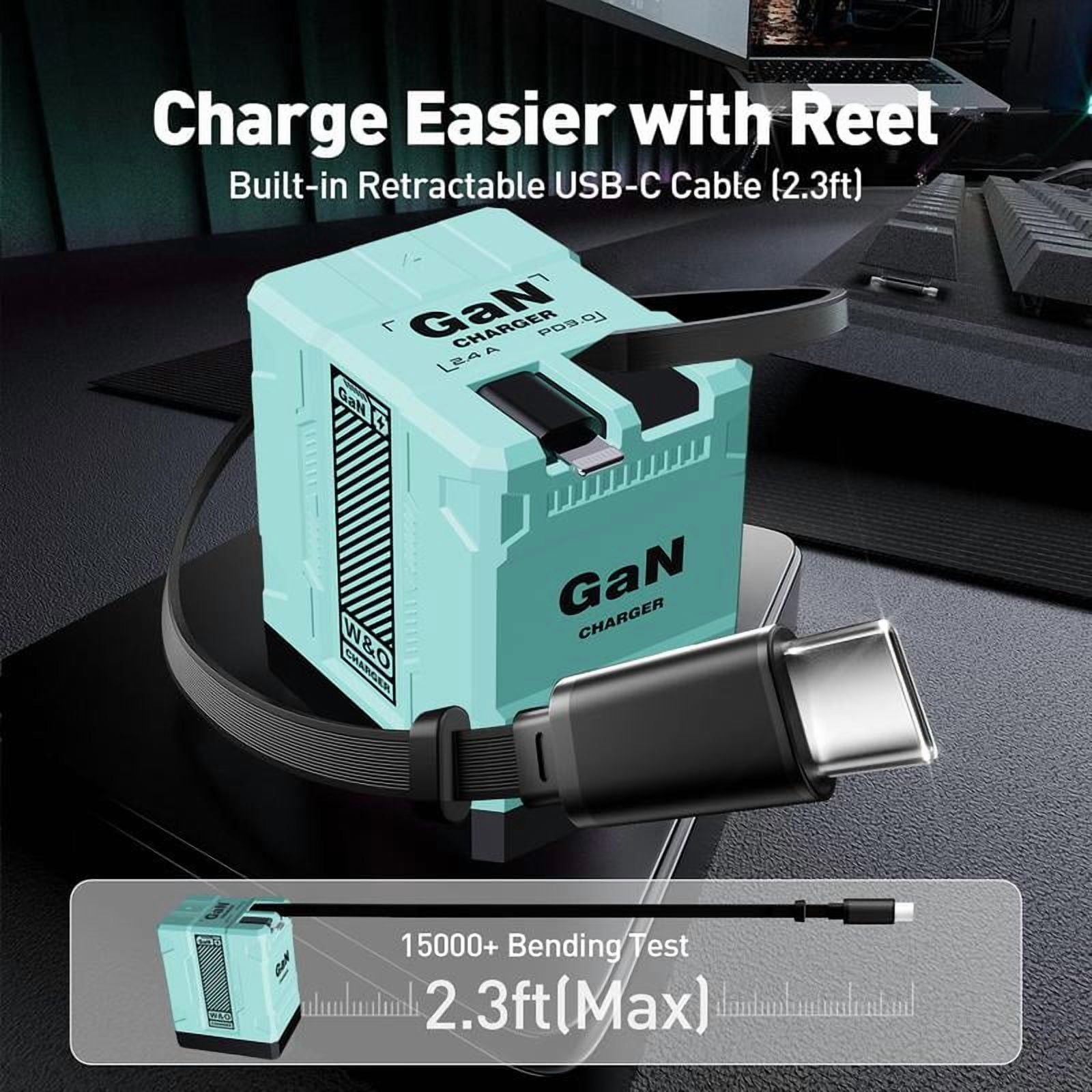 Charger Compatible 120W Fast Charger with Retractable Type-c and ...