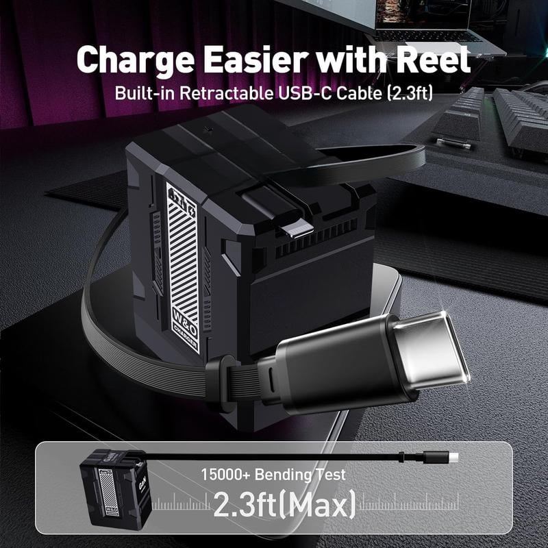 Charger Compatible with 120W Fast Charger with Retractable Type-c and ...