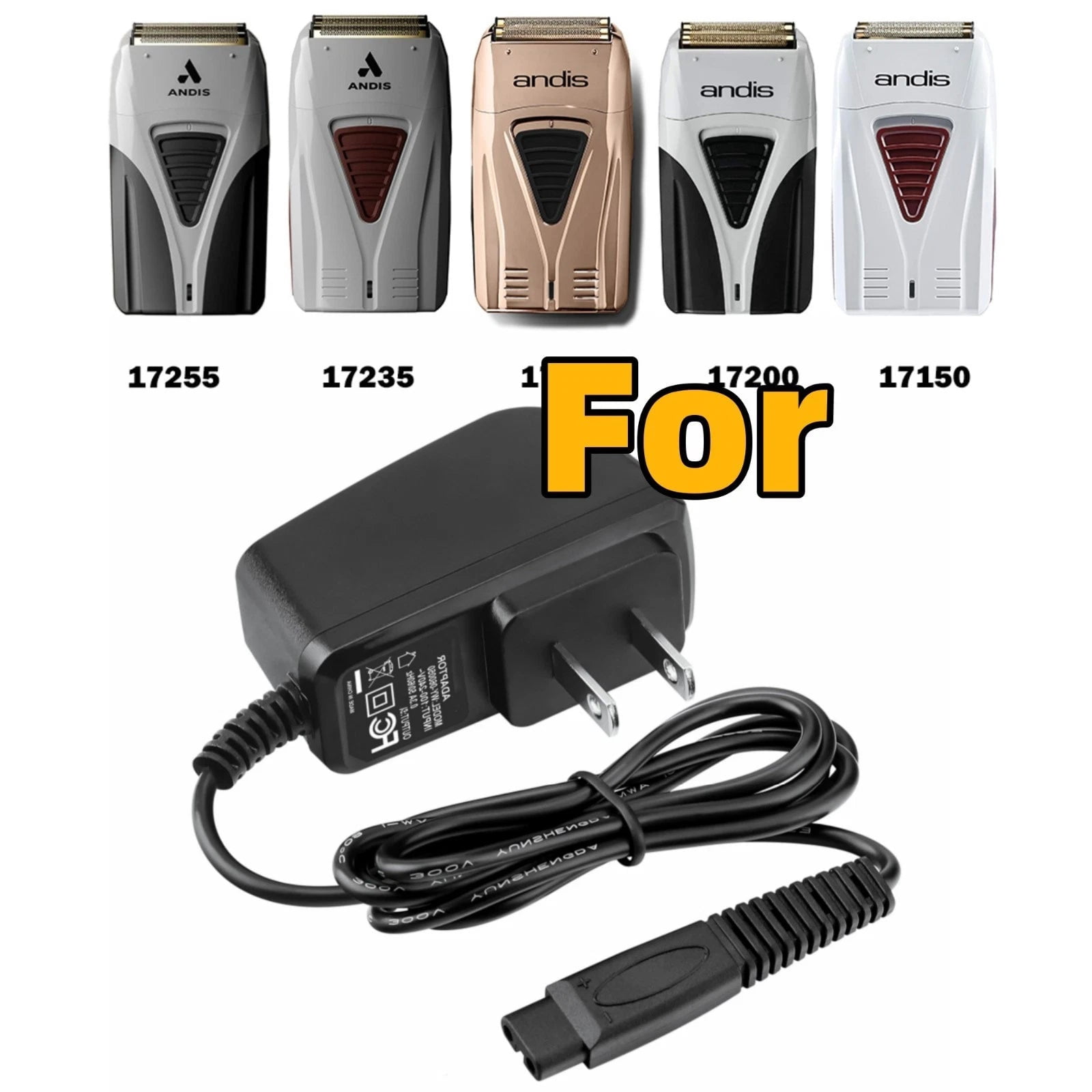 Charger Compatible with Andis ProFoil Lithium Plus Titanium foil ...