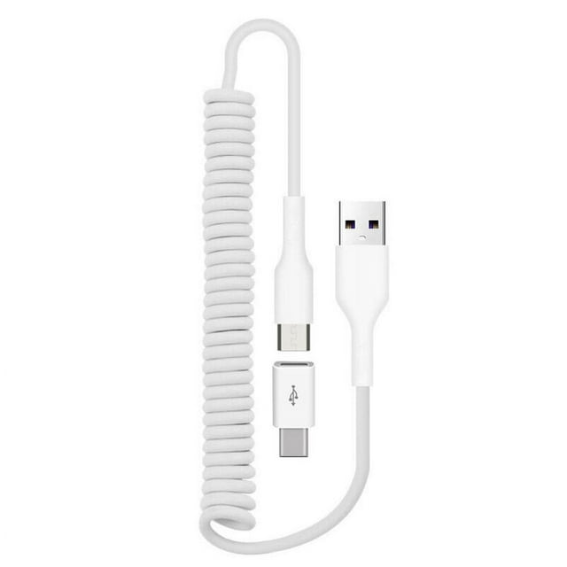 Charger Cord Coiled USB Cable for Samsung Galaxy A05/A03s - Power Wire ...
