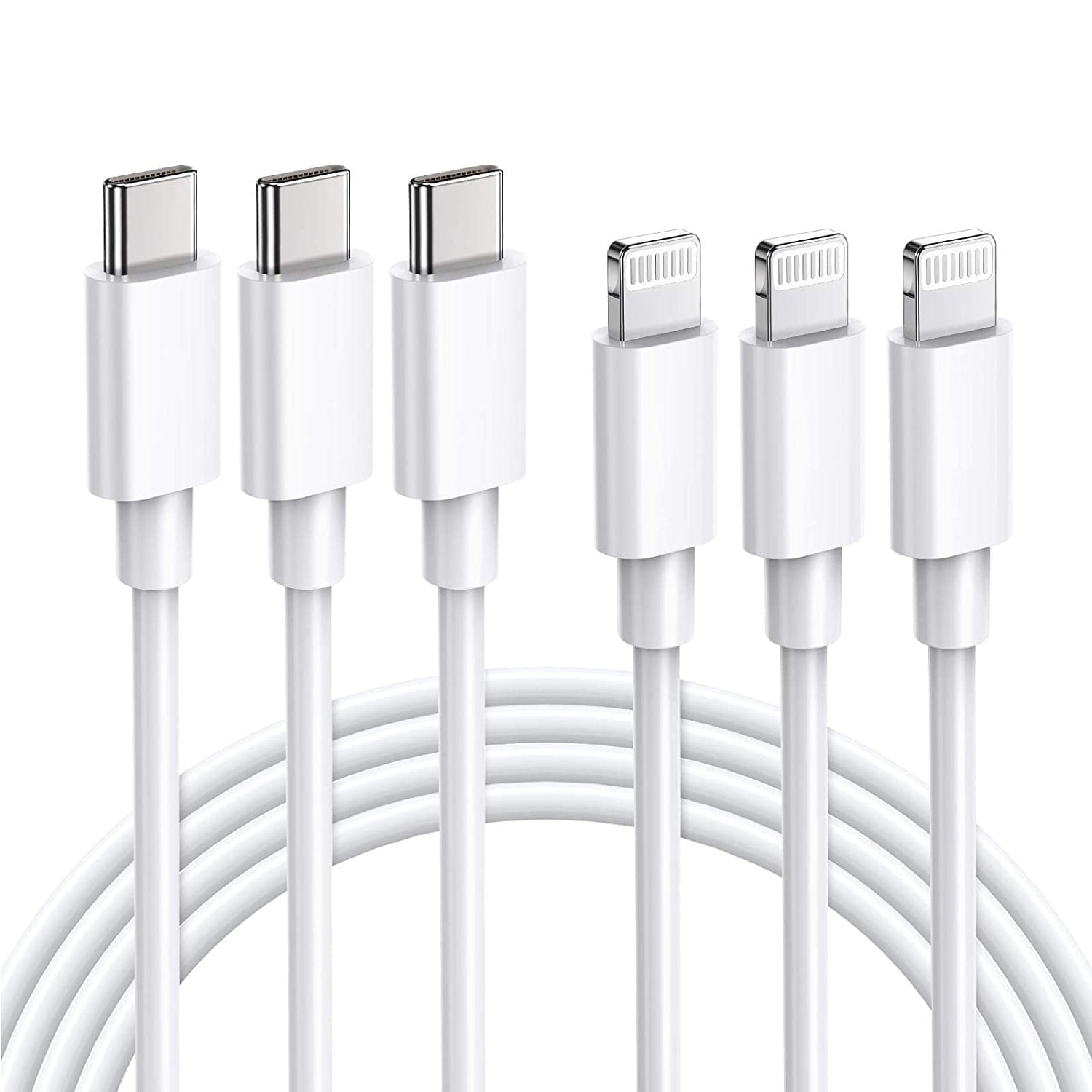 Apple MFi Certified 10ft iPhone Charger, 3-Pack USB C to Lightning ...