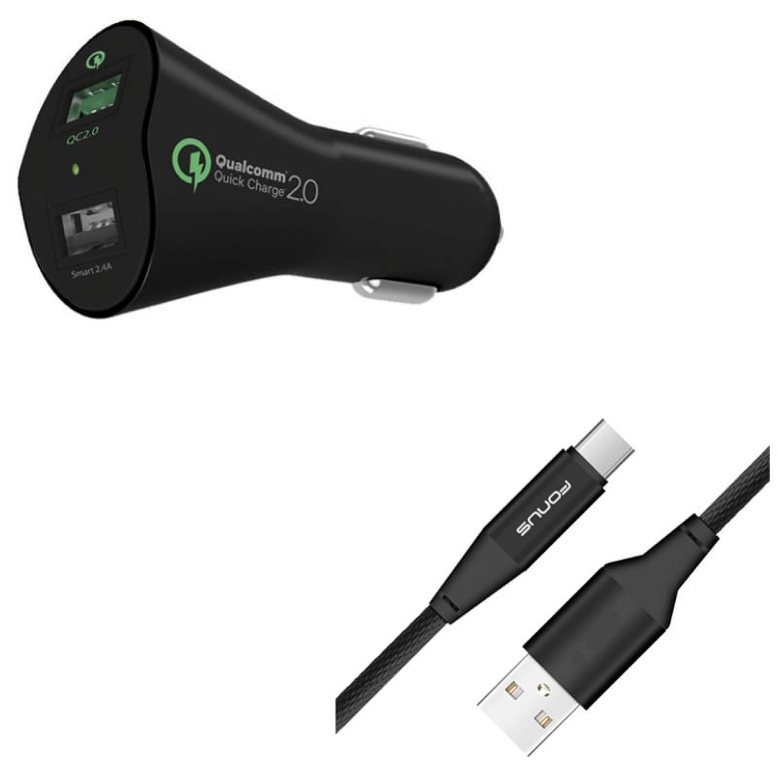 Charger Cord Type-C 6ft USB Cable w 2-Port USB 30W Fast Car Charger Z6Y ...