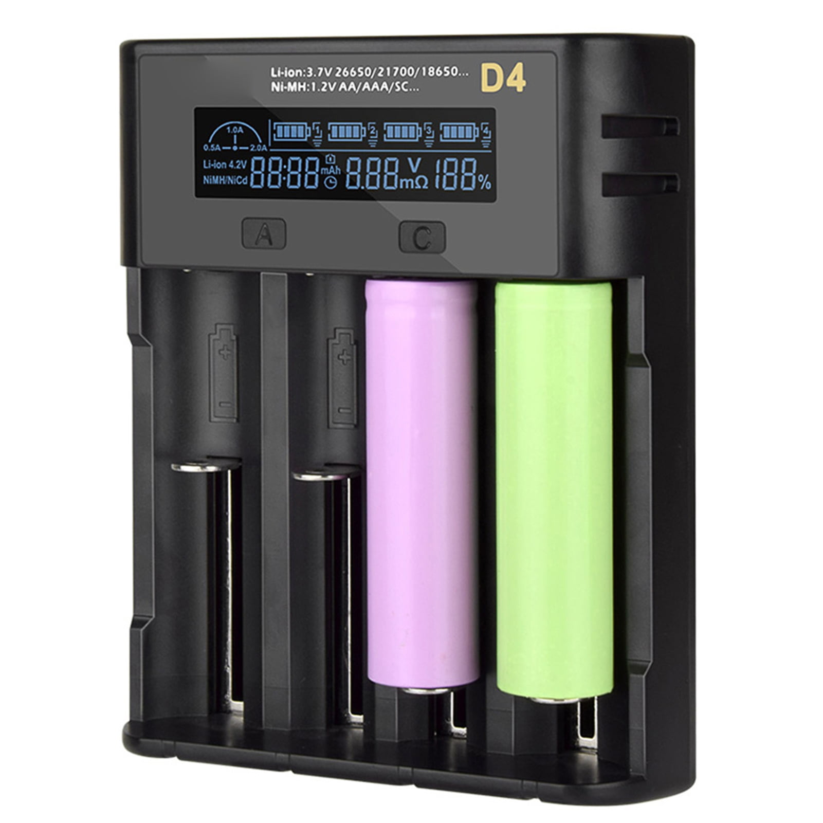 Charger D4 LCD Lithium Battery Battery Charger 4 Slot For Lithium ...