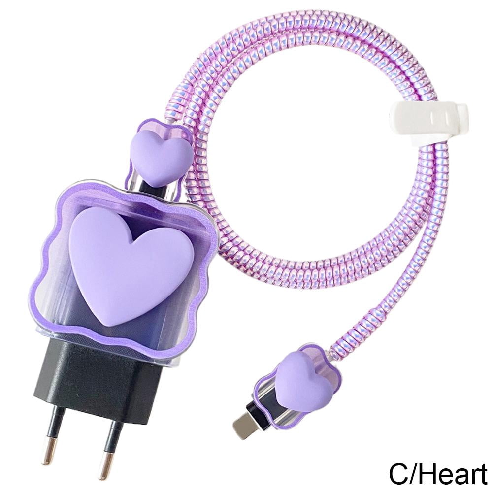 Charger Head Cover & Cable Protector Set with Data Line Clamp & Rope ...