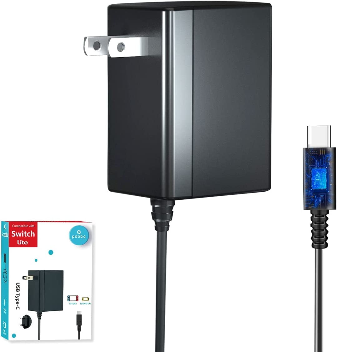 Charger for Nintendo Switch with 5FT Charging Cable, AC Power Supply ...