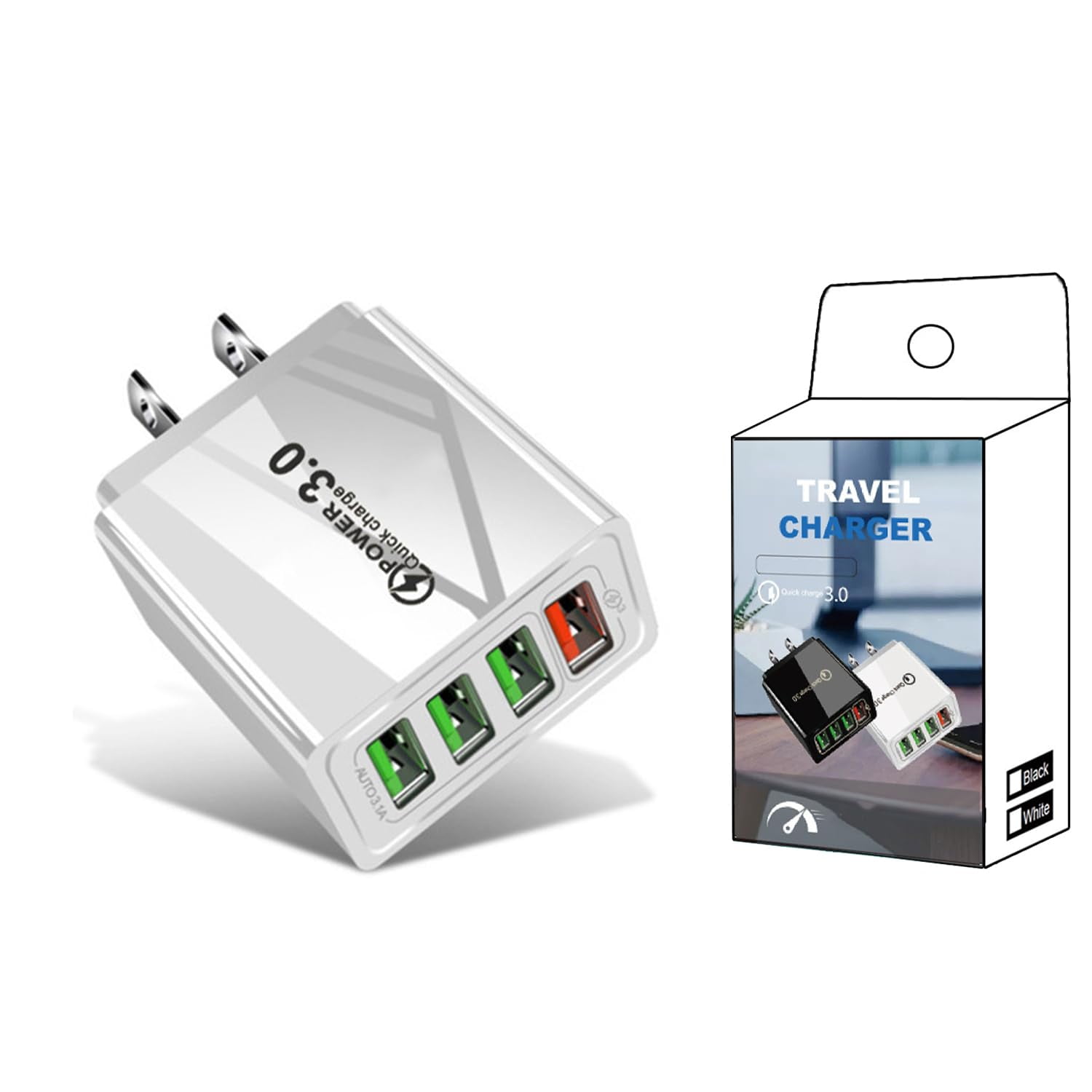 Charger, Phone Charger, 4-Port Chargers, Multi-Protection System ...