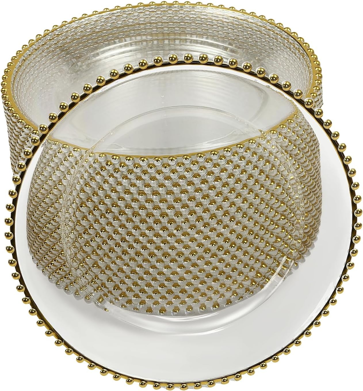 Charger Plates Set of 25, Beaded Design 12.6inch PS Round Table Charger ...