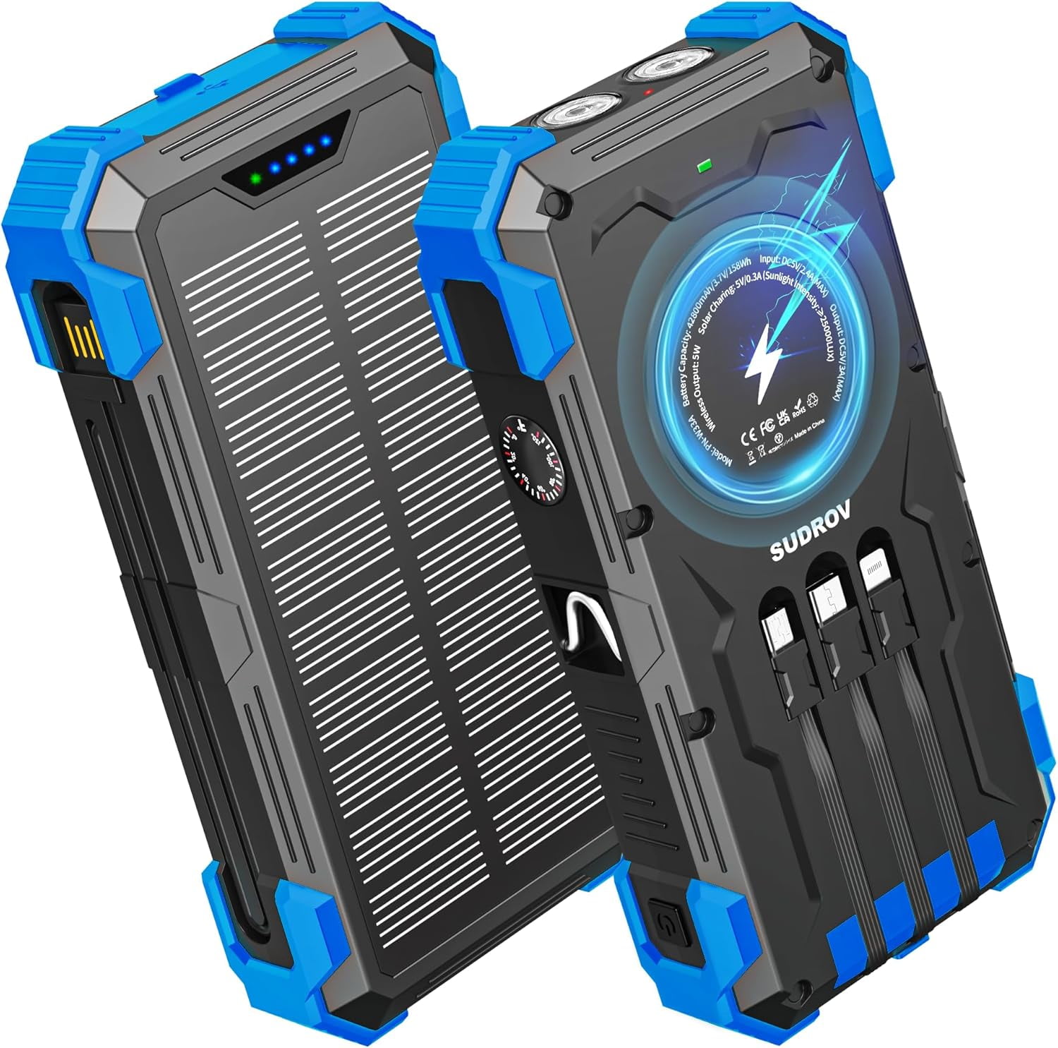 Charger Power Bank, 42800mAh Wireless Portable Charger with USB-C in ...