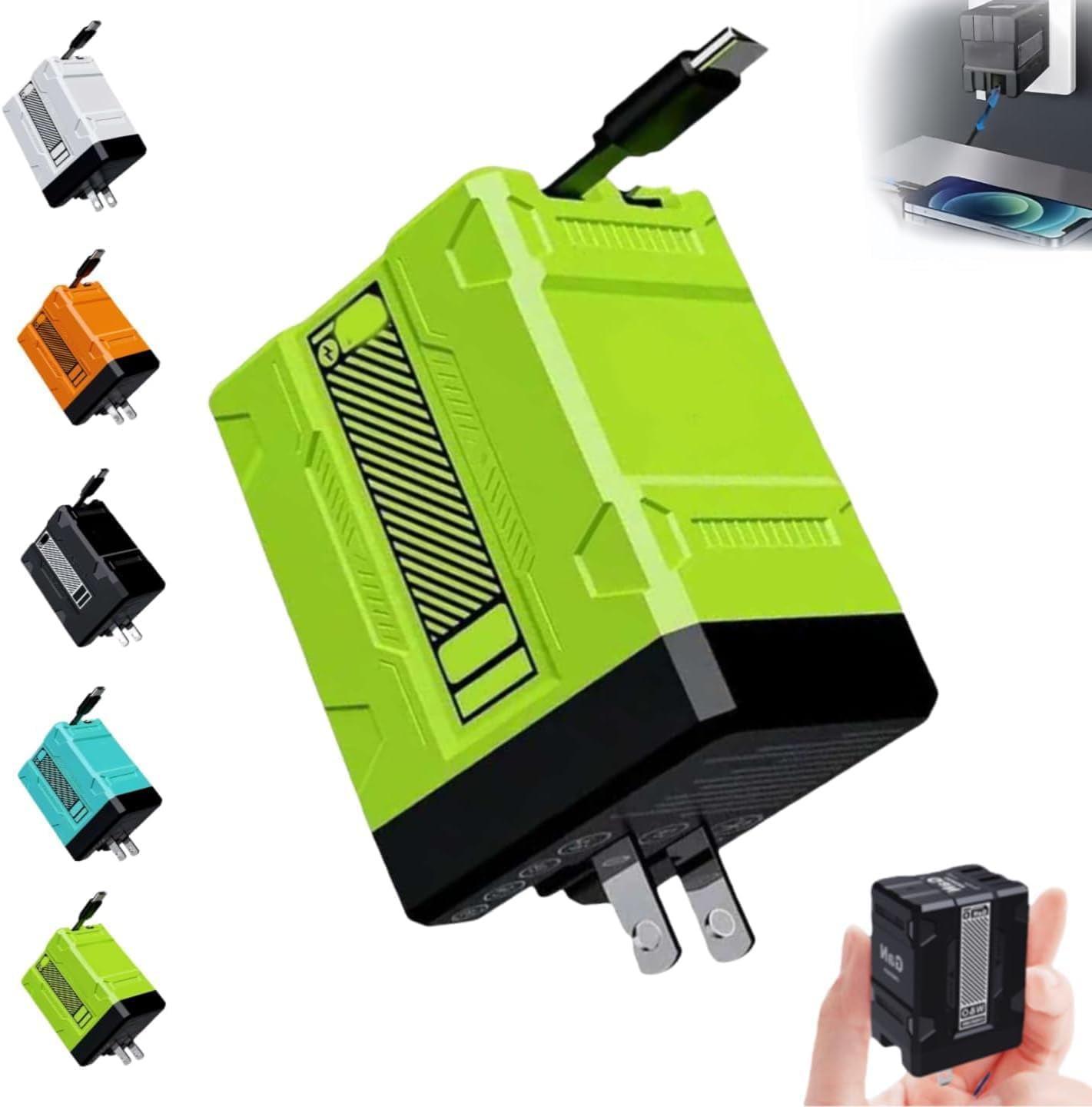 Charger with Retractable Cables, Scalable Retractable 120w Fast Charger ...