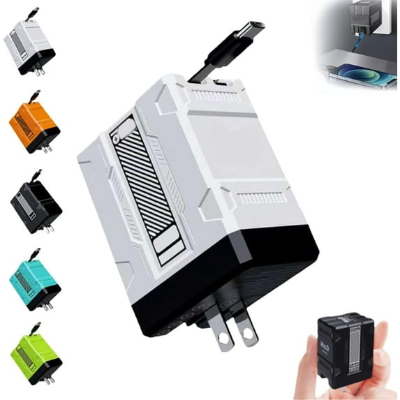 Charger with Retractable Cables, Scalable Retractable 120w Fast Charger ...