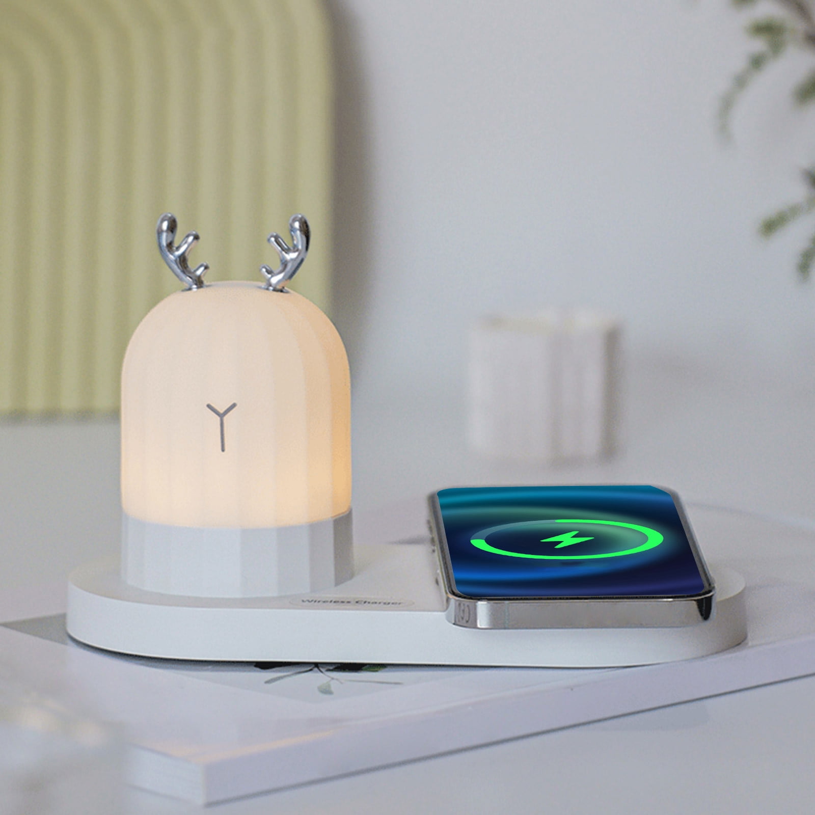Charger Stand, Wireless Charger Sleeping Night Light Wireless Charging ...