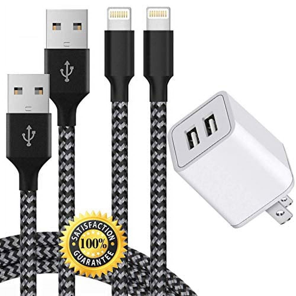 Chargers, 2-Pack 6FT/ 2M Nylon Braided Fast Charging USB-A Cord Data ...