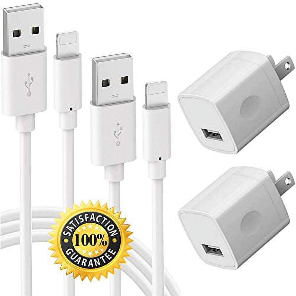Chargers 2-Pack Premium Charging Cable Cords and USB Wall Adapter Plug ...
