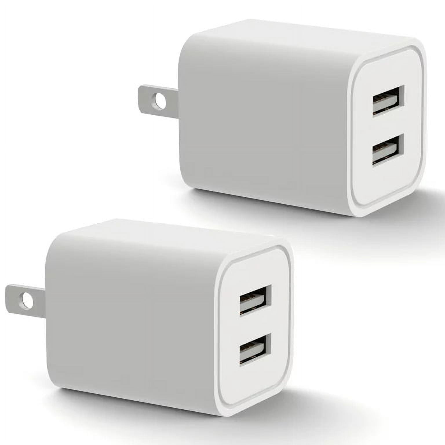 Copper Flex USB Plug Charging Block, 2-Port Wall Charger 2.4A, Phone ...