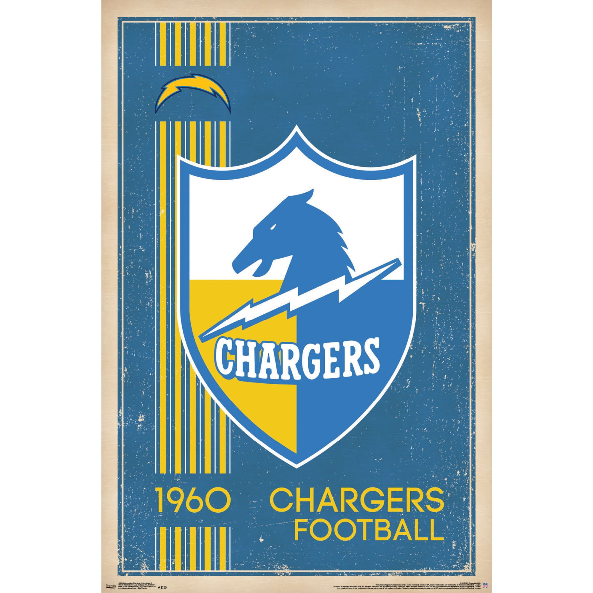 Chargers 22'' x 34'' Retro Logo Poster - Walmart.com