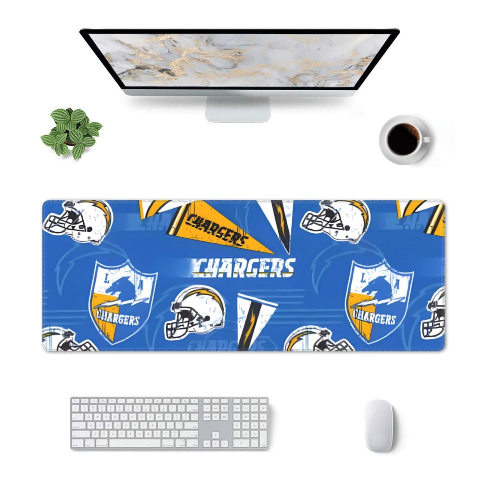Chargers Football Team Theme Logo Mouse Pad, Extra Large Rubber ...