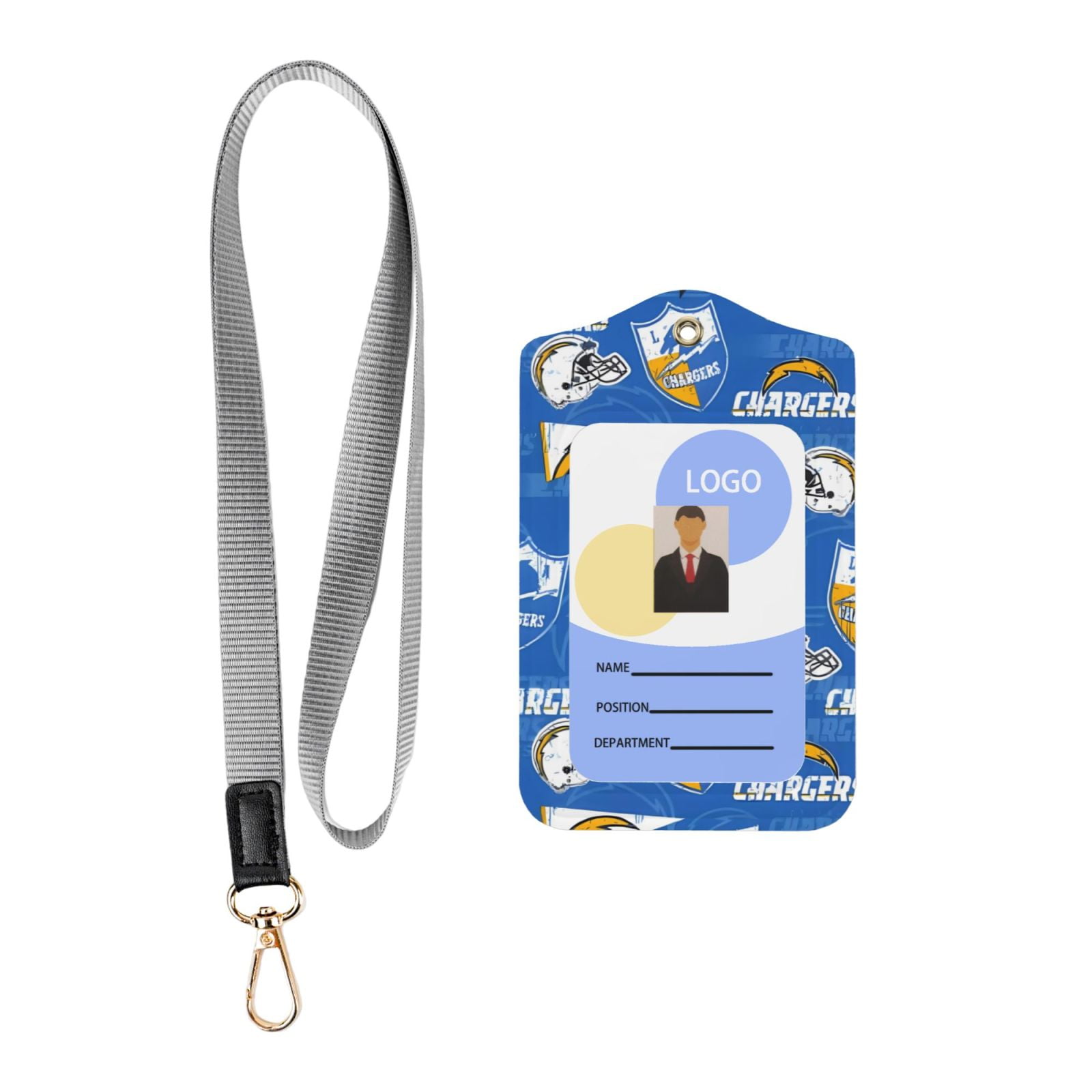 Chargers Hard Plastic ID Card Holder with Clear Window for Office ...