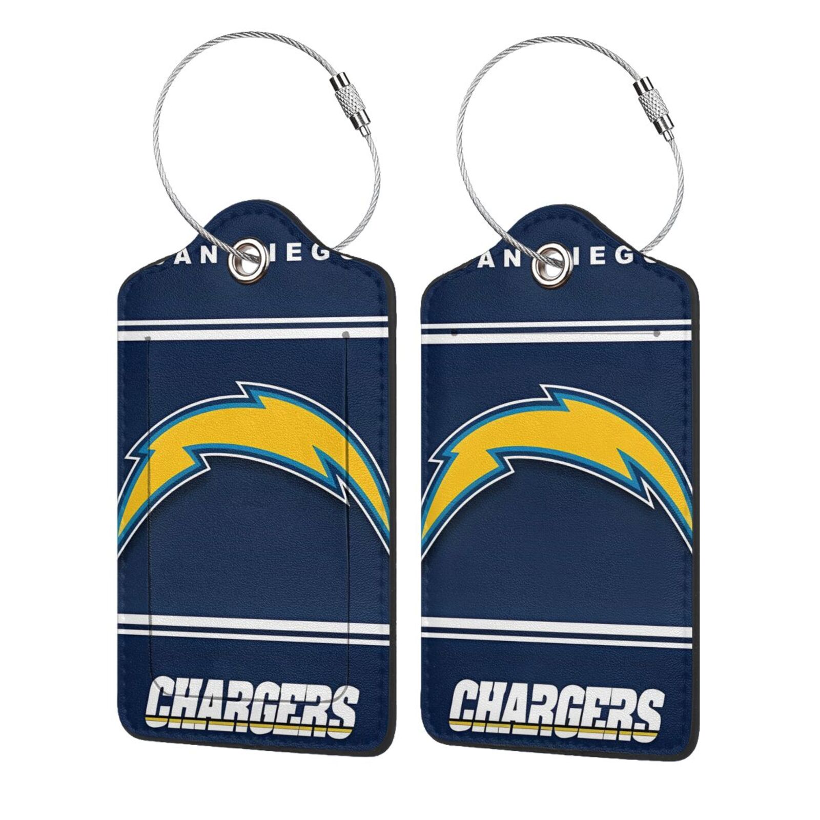 Chargers Leather Luggage Tag Leather Suitcase Baggage Tags Luggage Tag ...