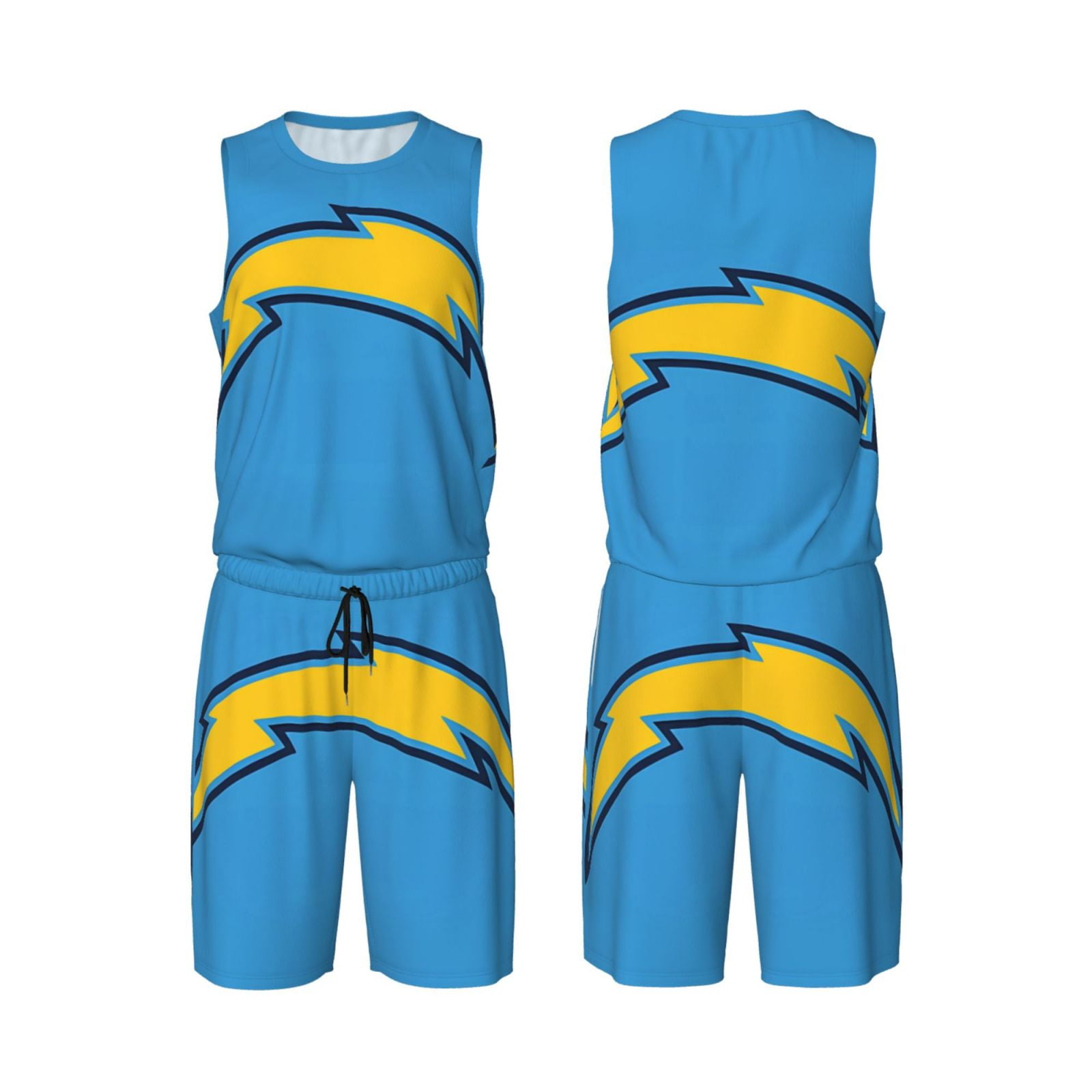 Chargers Men’s Basketball Uniform Set Men Basketball Jersey and Shorts ...