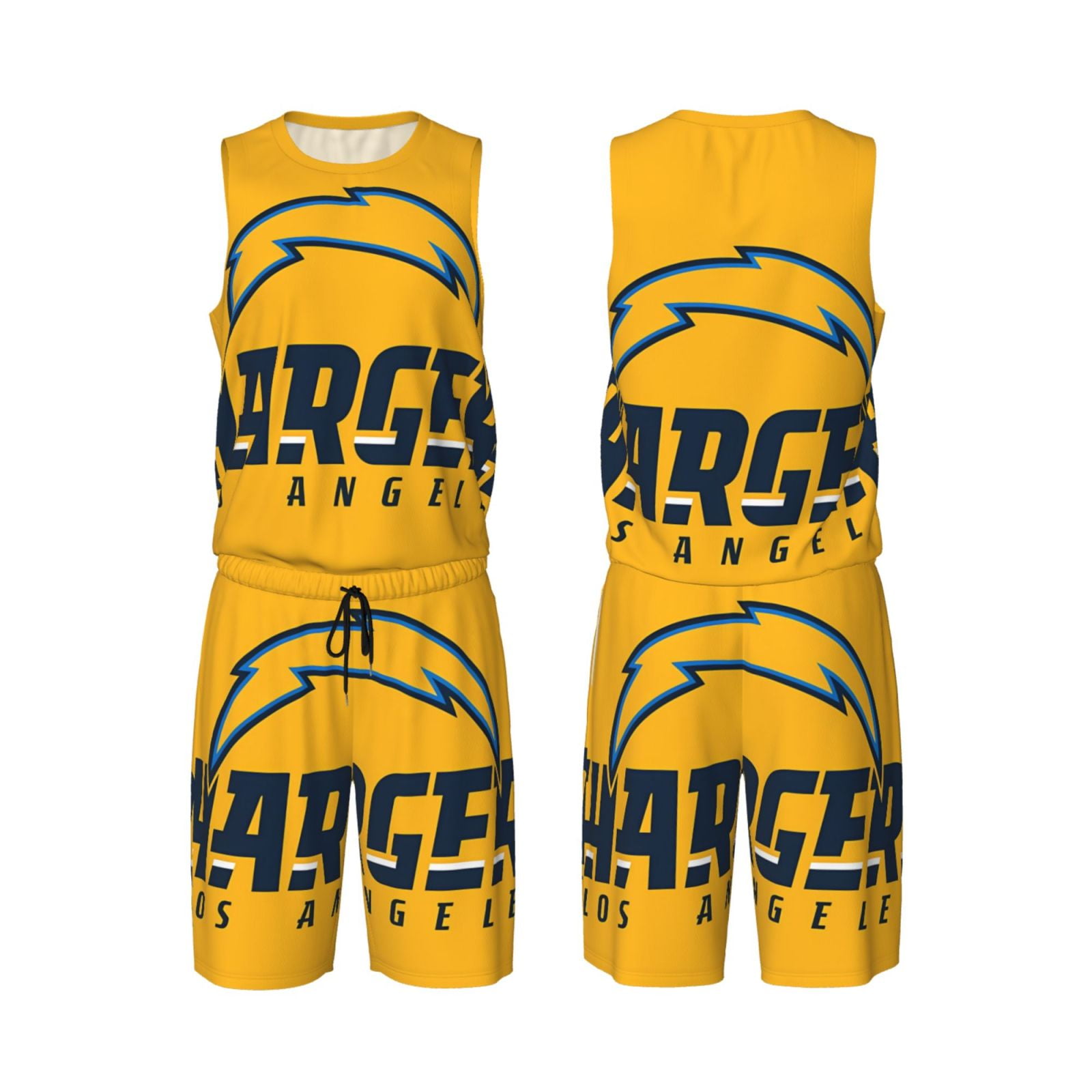 Chargers Men’s Basketball Uniform Set Men Basketball Jersey and Shorts ...