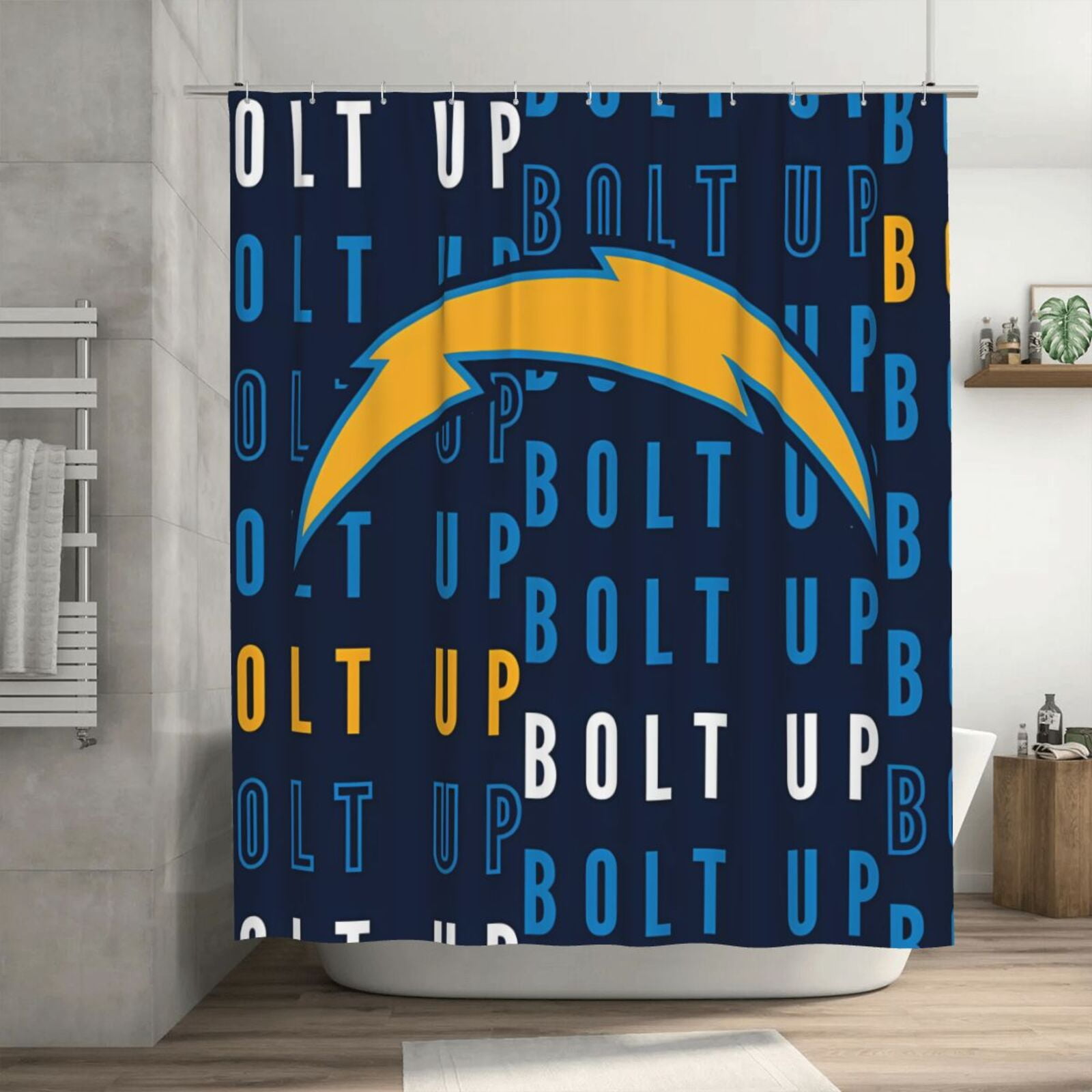 Chargers Team Waterproof Bathroom Shower Curtain 72x72in High ...