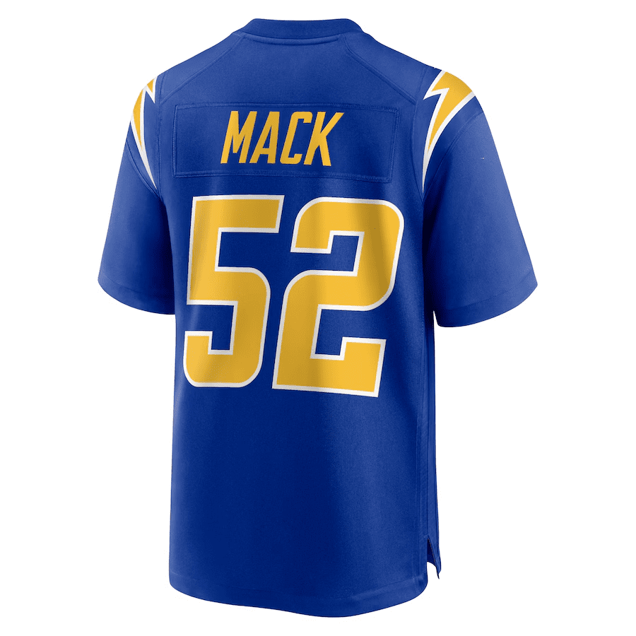 Chargers Youth Khalil Mack#52 Player Game Jersey Team Fans Classic Embroidered Short Sleeves ...