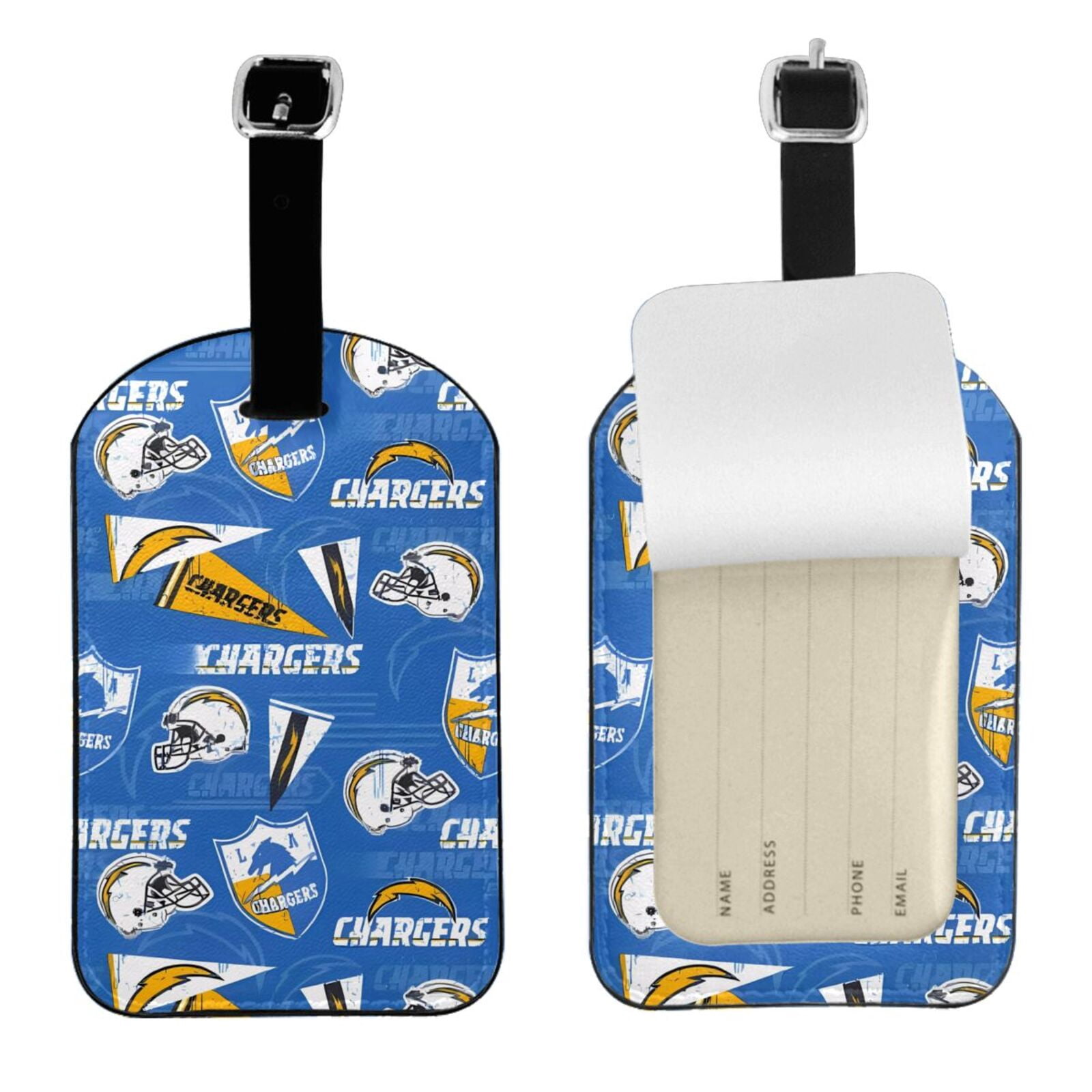 Chargers leather luggage tag hangtag, unisex luggage tag, football team ...