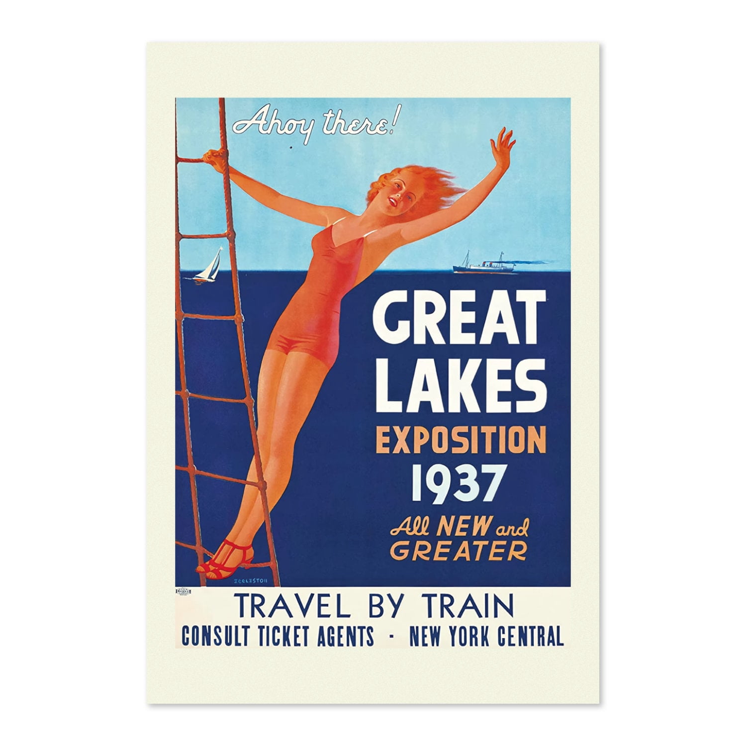 Chargeurs Reunis Relax Vintage Travel Poster Classic Collection Wall ...