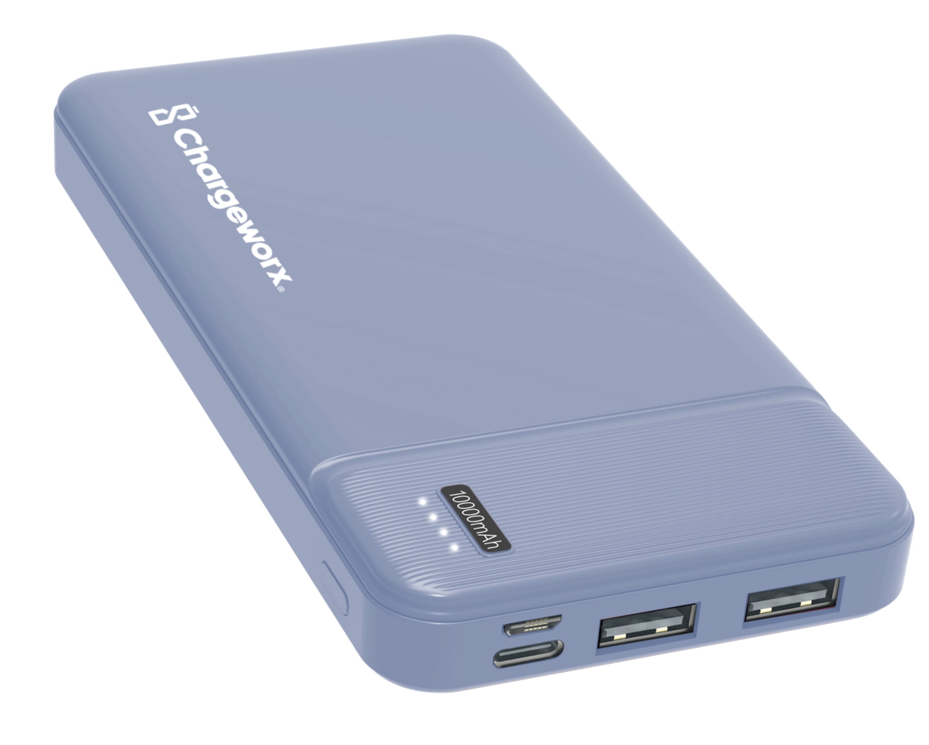 Chargeworx 10000mAh Power Bank – Portable Charger with Triple Output | USB-C, Micro USB & USB ...