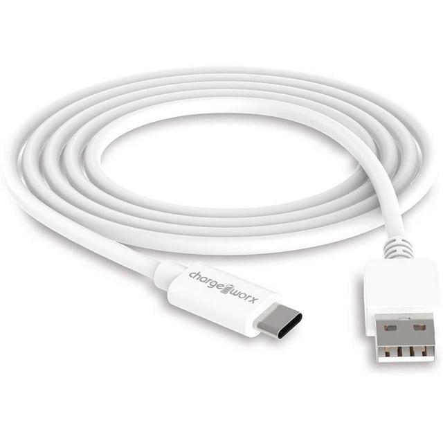 Chargeworx 6feet USB-C to USB-A Sync & Charge Cable, White, 1 Ea ...