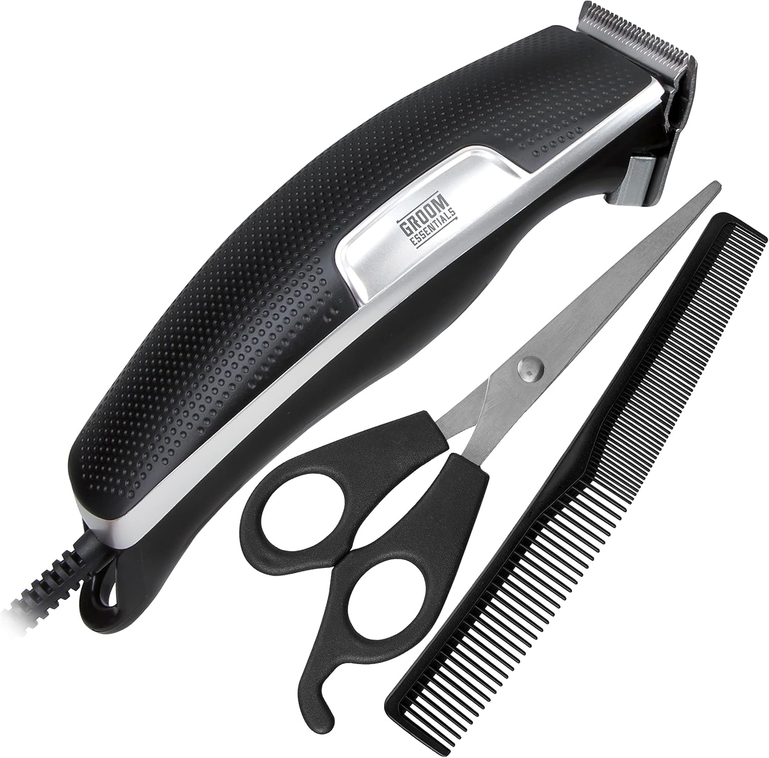 Chargeworx Groom Essentials Men’s Hair Cutting Kit with Hair Clippers ...