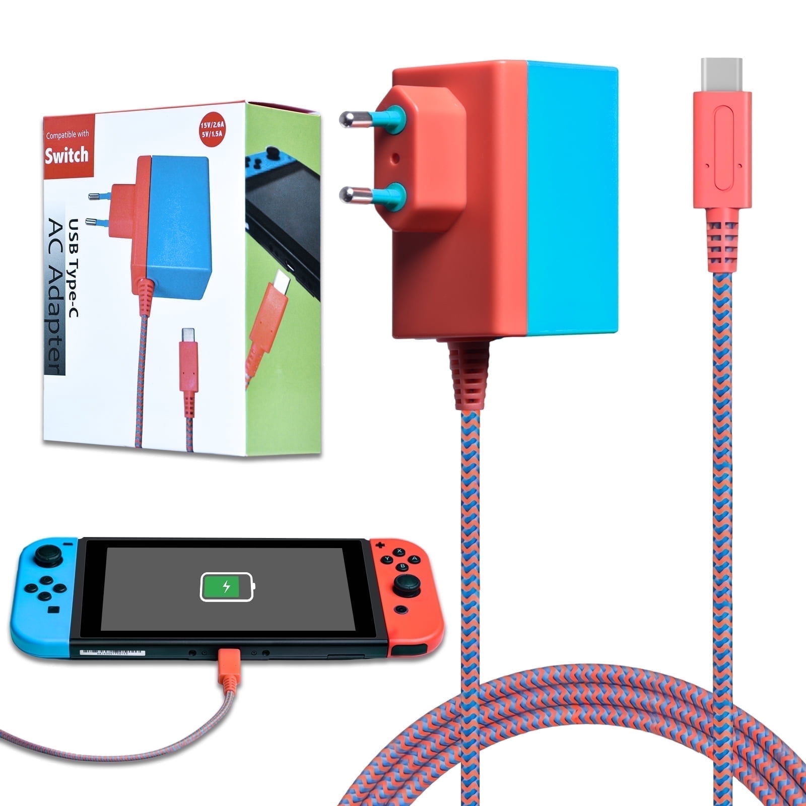 39W USB Charger for Switch/Switch Lite, Controller USB Type-C Fast ...