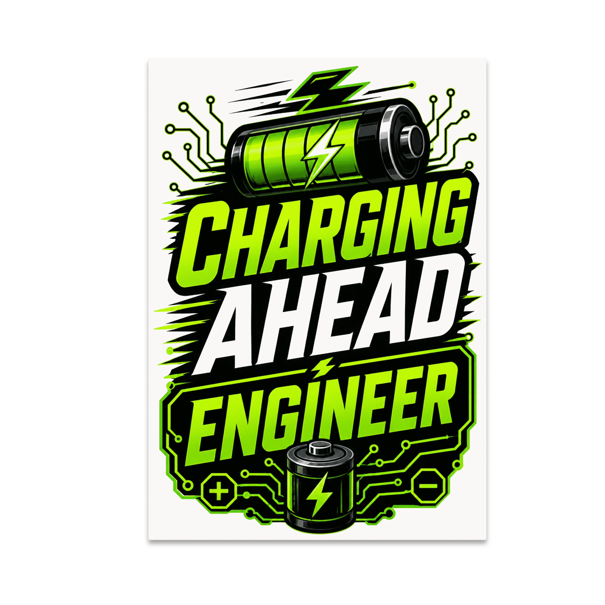Charging Ahead Engineer Wall Art - Tech Enthusiast - 13x19 Poster Print ...