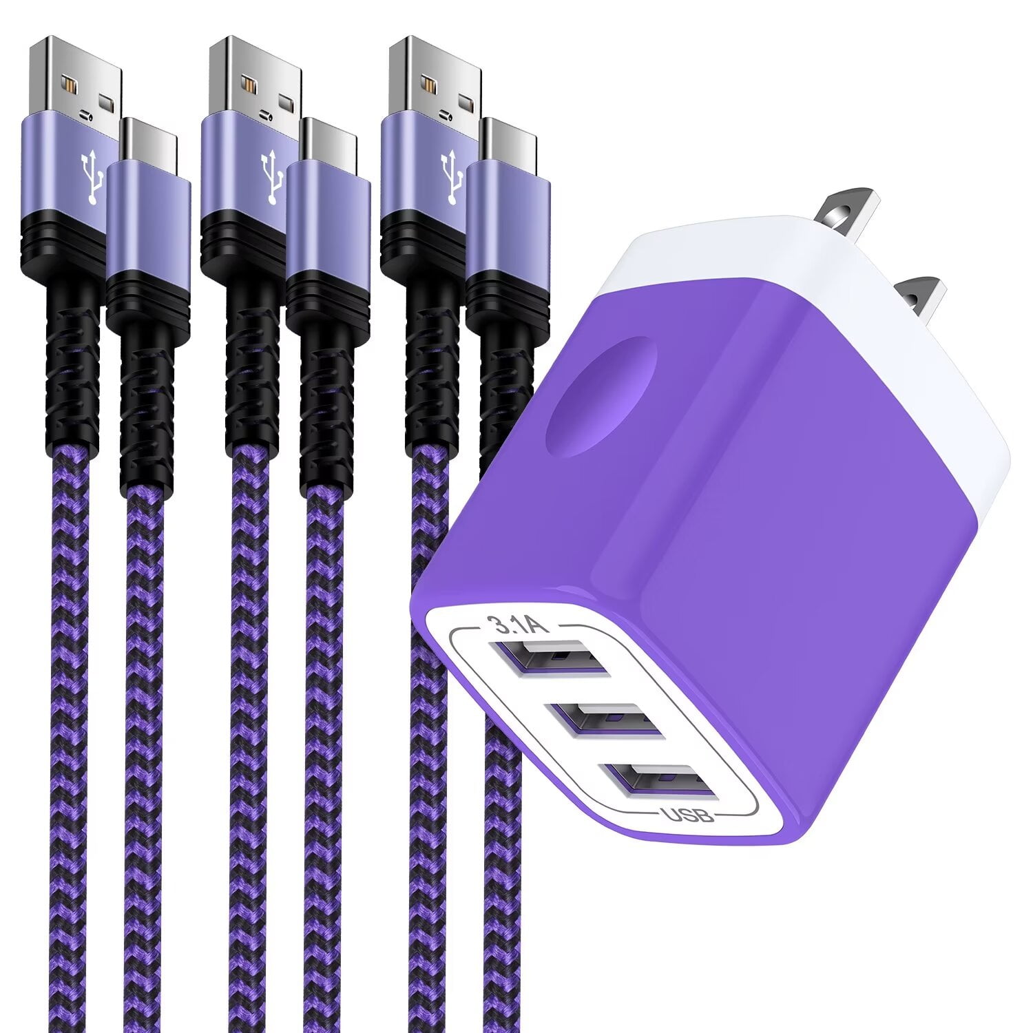 Charging Block,Type C Charger Block Fast Charging 10 Feet HopePow 3.1A ...