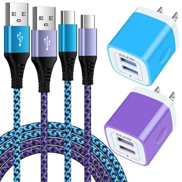 FiveBox 5Pack Dual USB A Wall Charger Block, Fast Charging Power ...