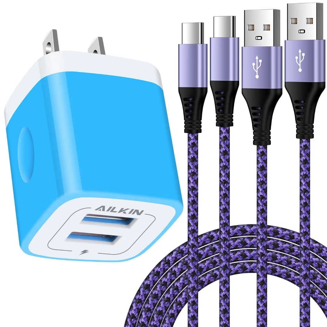 Ailkin Dual Port Type C Charger Block, Fast Charging USB Wall Adapter ...