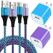 AILKIN Fast Charging USB-C Block, 2.1A Dual Port with 2PACK 10ft Cables ...