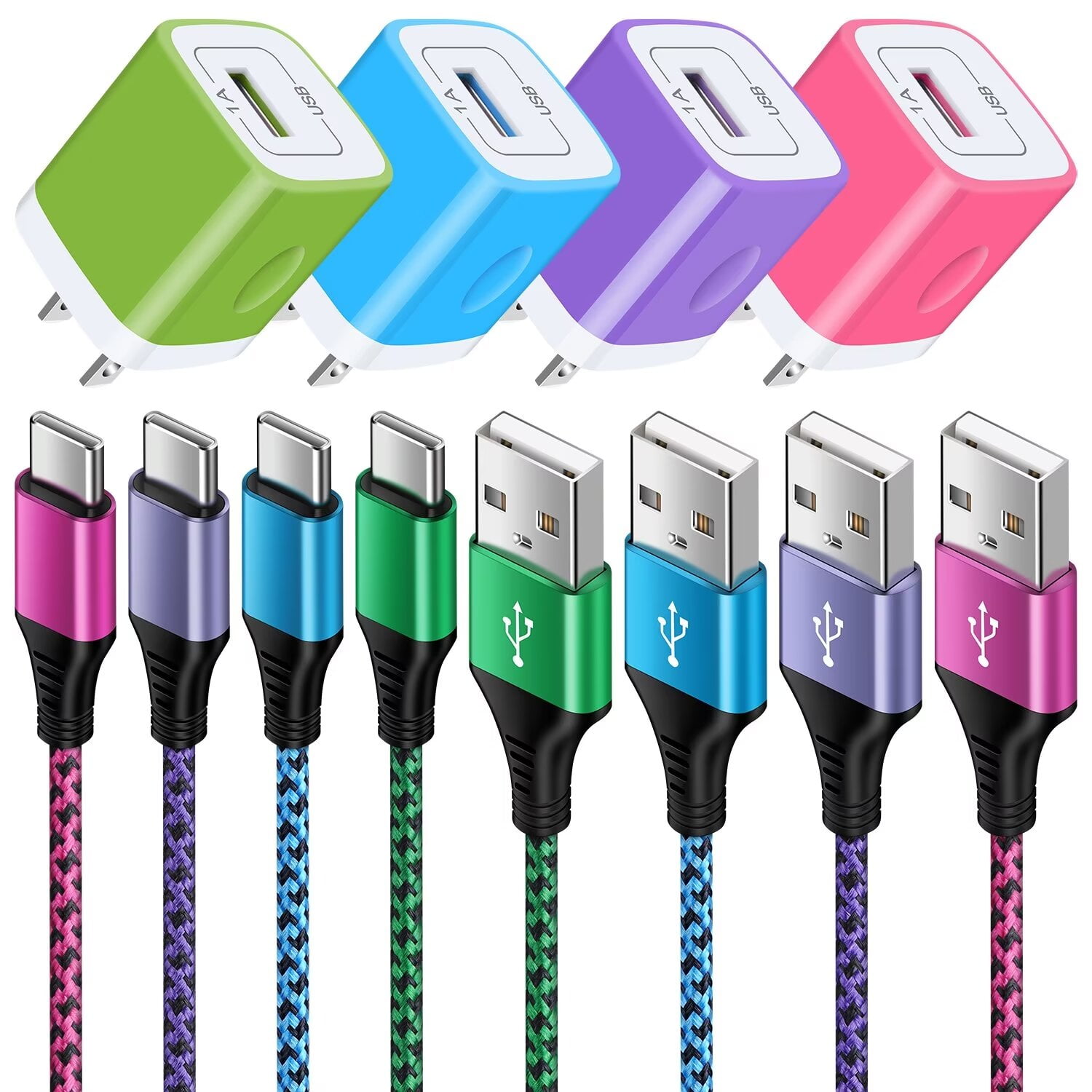 HopePow 4PCS Fast Charging Type C USB Wall Charger Block Adapter Plug ...
