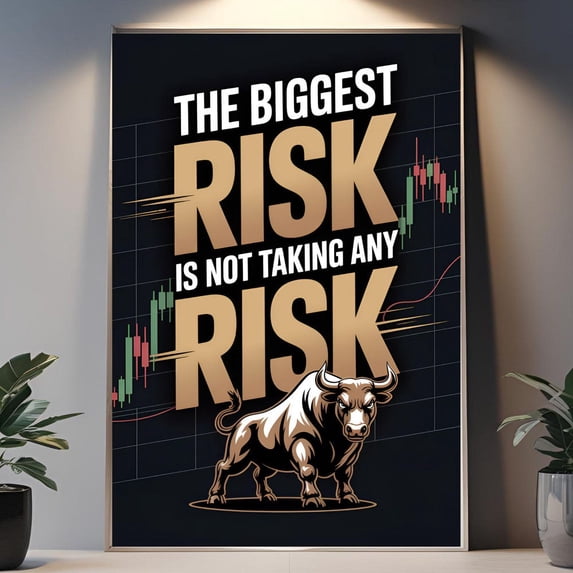Charging Bull Stock Market Poster: Trader Gift Entrepreneur Art ...
