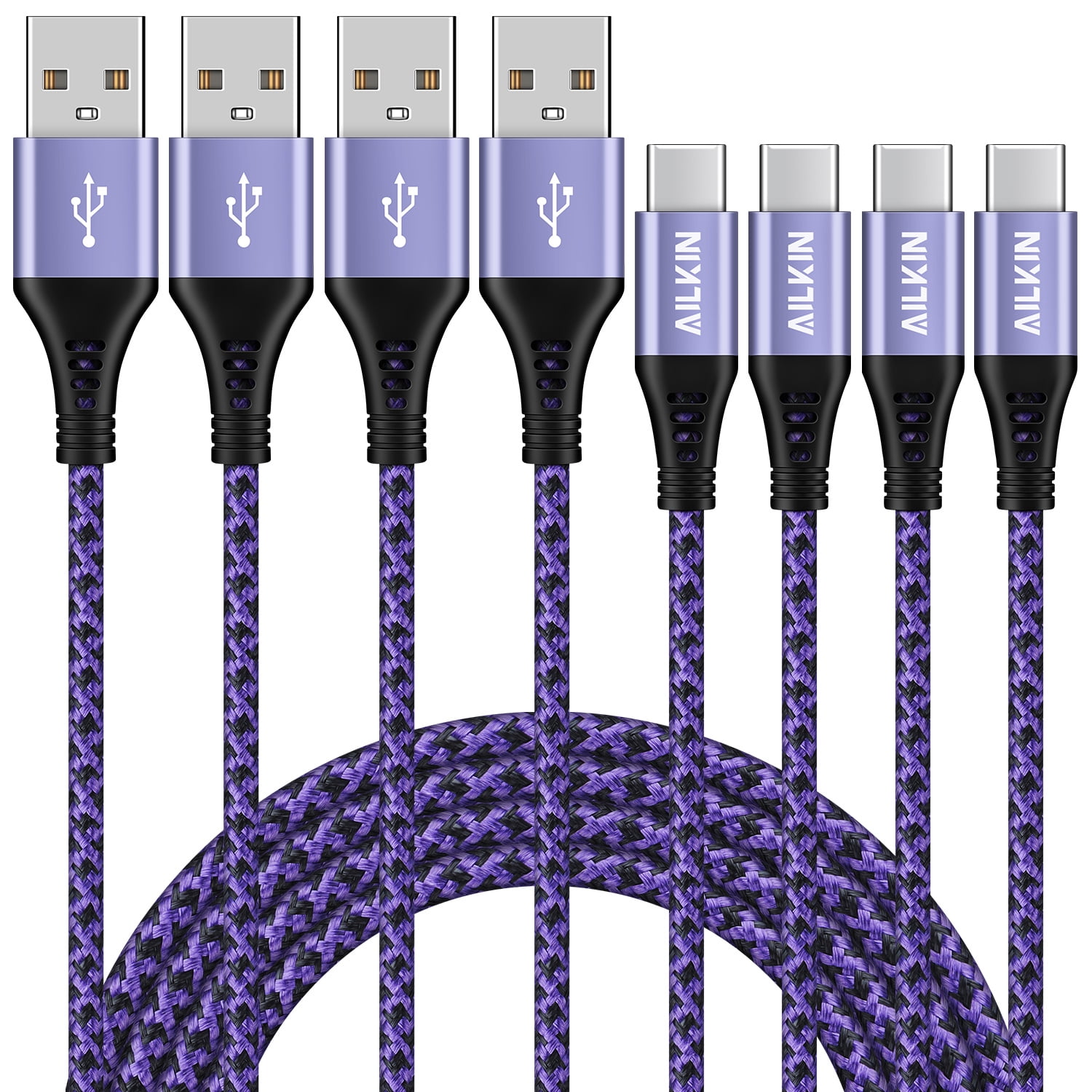 Charging Cable 6ft,4PACK Type C USB Fast Charging Cable 6ft,AILKIN USB ...