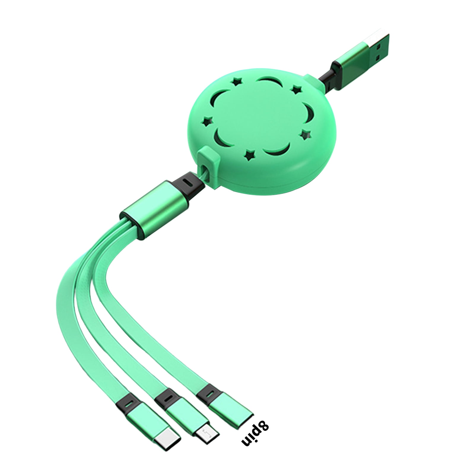 Charging Cable Retractable Fast Charge 3-in-1 Micro USB Type-C 8Pin ...