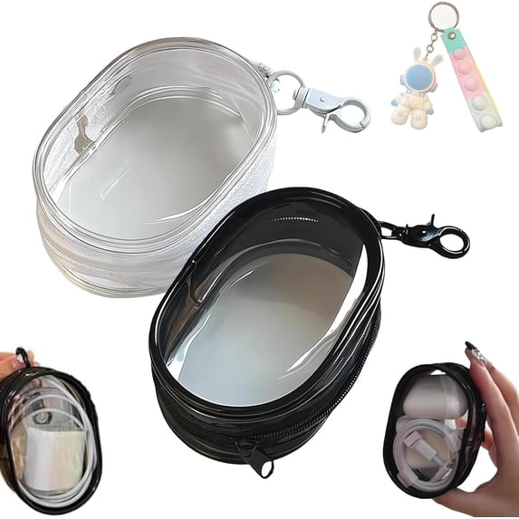 Charging Cable Storage Bag, Clear Hard Shell Zipper Case, Portable ...